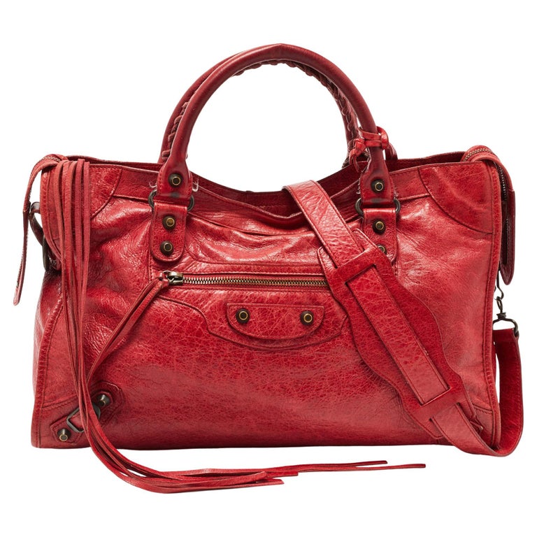 Balenciaga Red Leather RH City Bag For Sale at 1stDibs