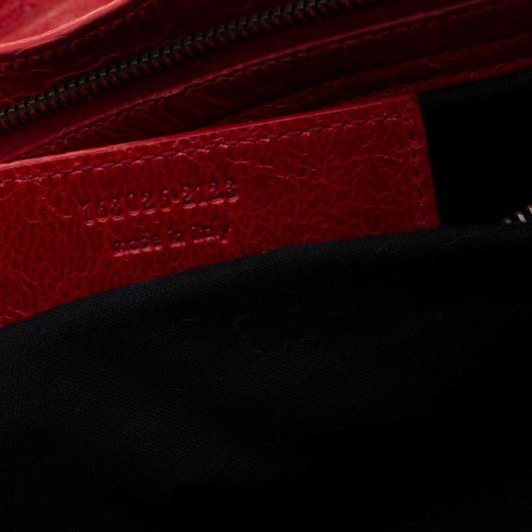 Balenciaga Red Leather RH Mid Afternoon Bag For Sale at 1stDibs