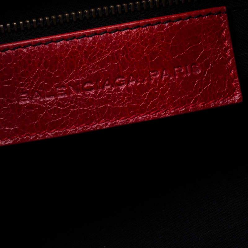 Balenciaga Red Leather RH Mid Afternoon Bag For Sale at 1stDibs