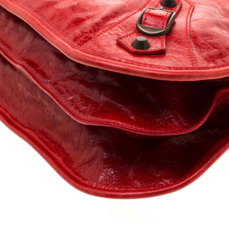 Balenciaga Red Leather RH Mid Afternoon Bag For Sale at 1stDibs