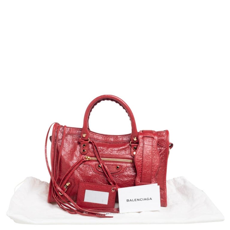 Balenciaga Red Leather Small Classic City Bag at 1stDibs