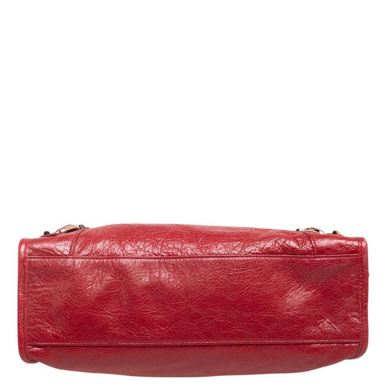 Balenciaga Red Leather Small Classic City Bag at 1stDibs