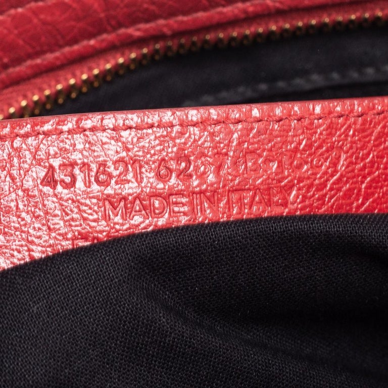 Balenciaga Red Leather Small Classic City Bag For Sale at 1stDibs