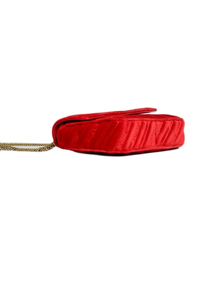 Balenciaga Red Velvet Quilted BB Chain Wallet Crossbody Bag at 1stDibs ...