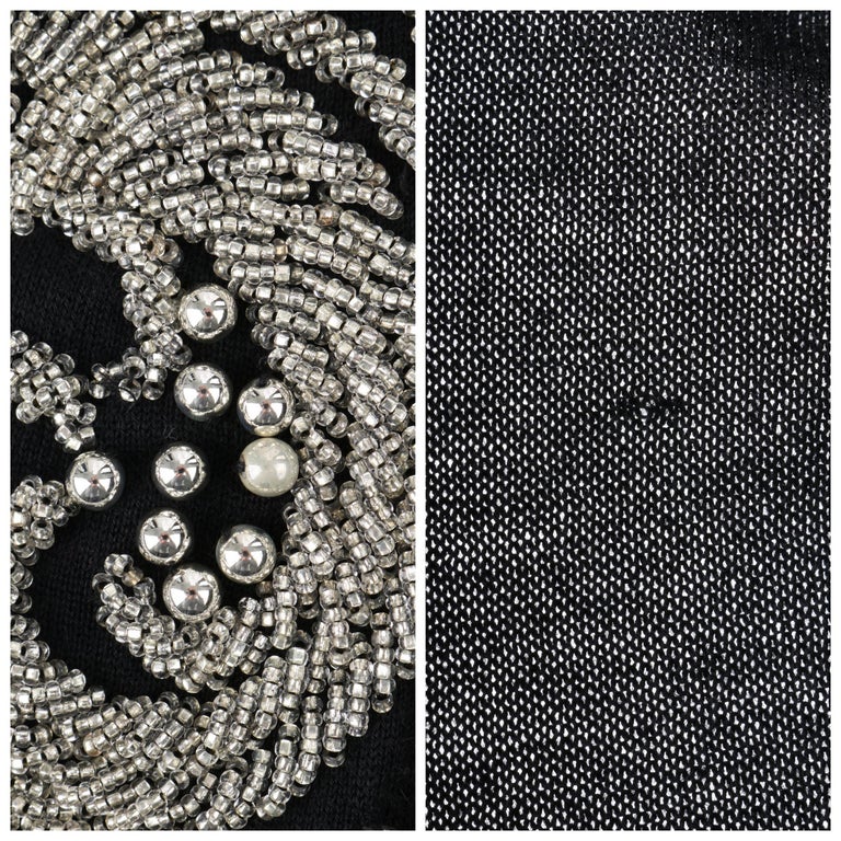 BALENCIAGA S/S 2006 Black Silver Beaded Cashmere Sleeveless Sweater Top ...