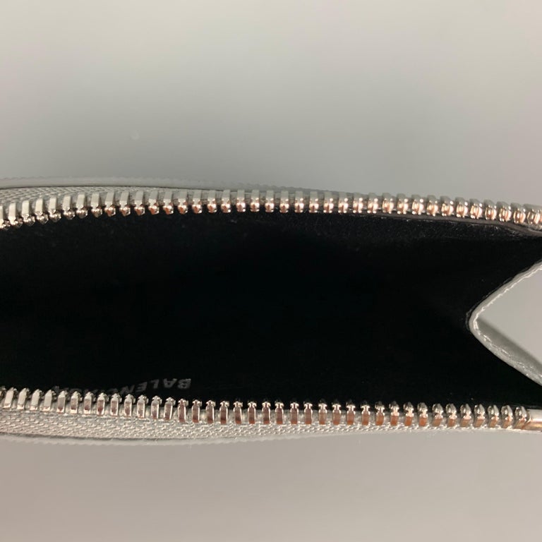 BALENCIAGA Silver Gliter Credit Card Holder Wallet For Sale at 1stDibs