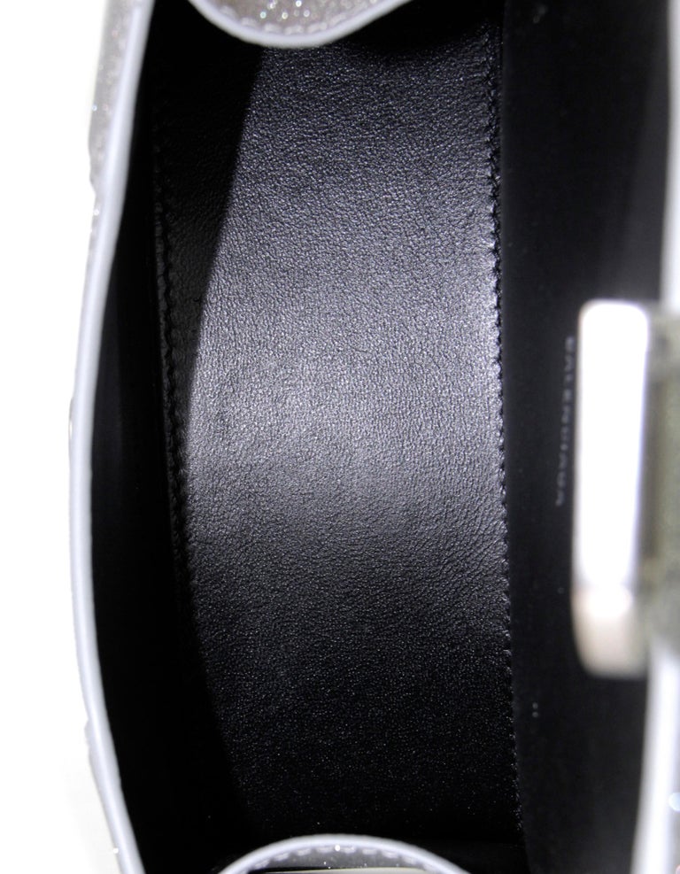 Balenciaga Silver Glitter Hourglass XS Top Handle Crossbody Bag For ...