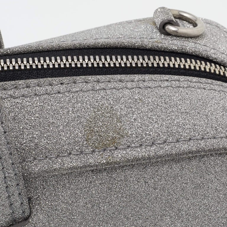 Balenciaga Silver Glitter XS Triangle Duffle Shoulder Bag For Sale at ...