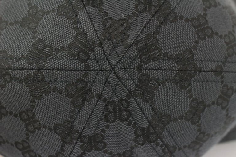 Balenciaga Size Large Black Monogram Hacker Cap Baseball Hat 1118b22 ...