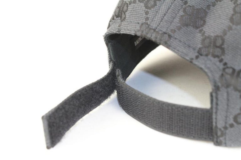 Balenciaga Size Large Black Monogram Hacker Cap Baseball Hat 1118b22 ...