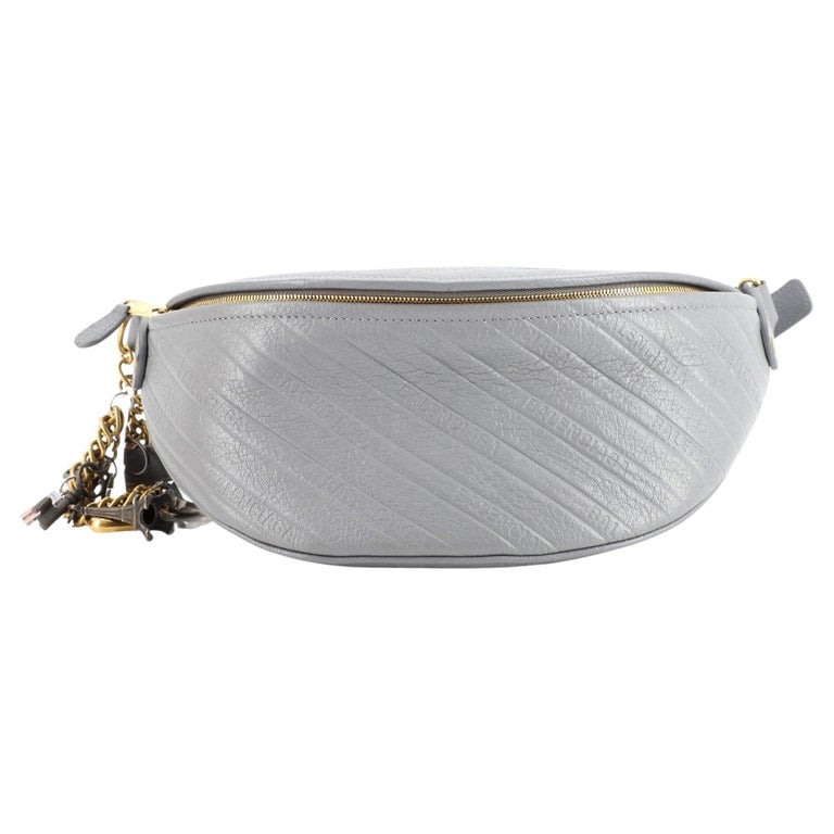 Balenciaga Souvenir Belt Bag Logo Embossed Leather XS For Sale at 1stDibs