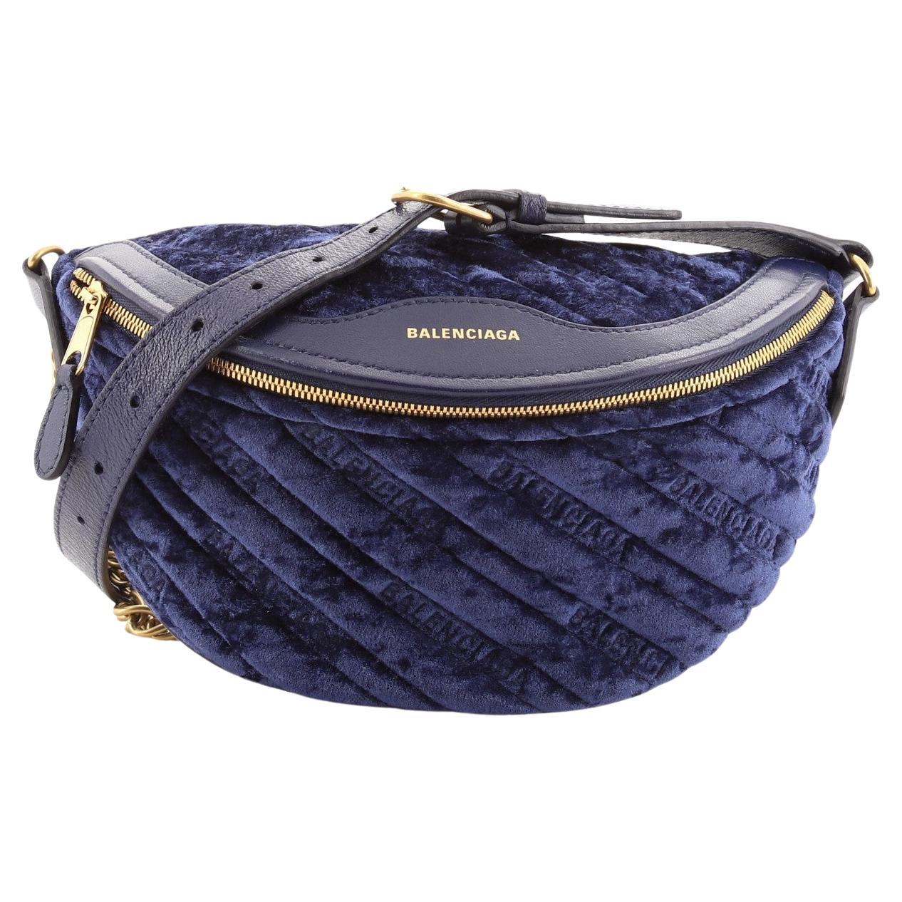 Balenciaga Souvenir Belt Bag Quilted Wool With Leather XS at 1stDibs