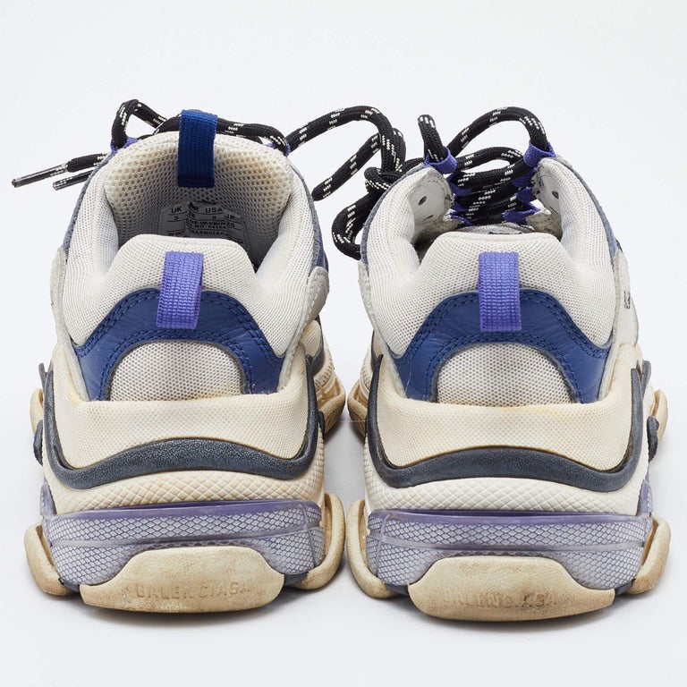 Balenciaga Tri Color Leather and Mesh Triple S Clear Sneakers Size 38 ...