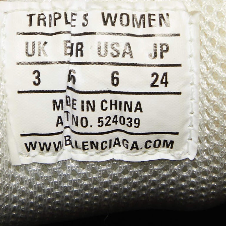 Balenciaga Tricolor Mesh and Leather Triple S Sneakers Size 36 For Sale ...