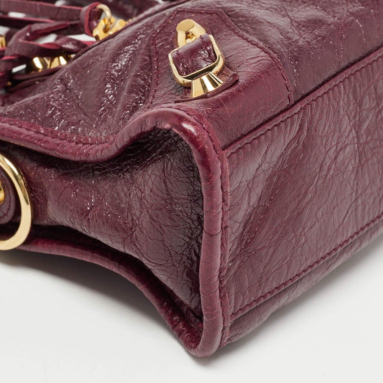 Balenciaga Violet Leather Mini GH Classic City Bag For Sale at 1stDibs