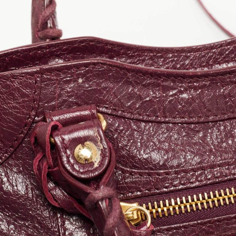 Balenciaga Violet Leather Mini GH Classic City Bag For Sale at 1stDibs