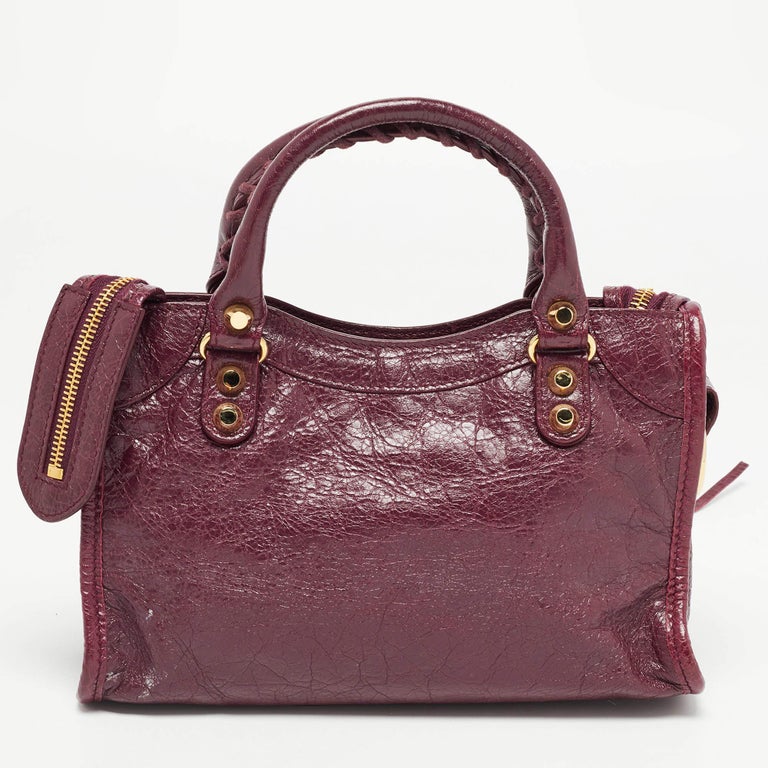 Balenciaga Violet Leather Mini GH Classic City Bag For Sale at 1stDibs