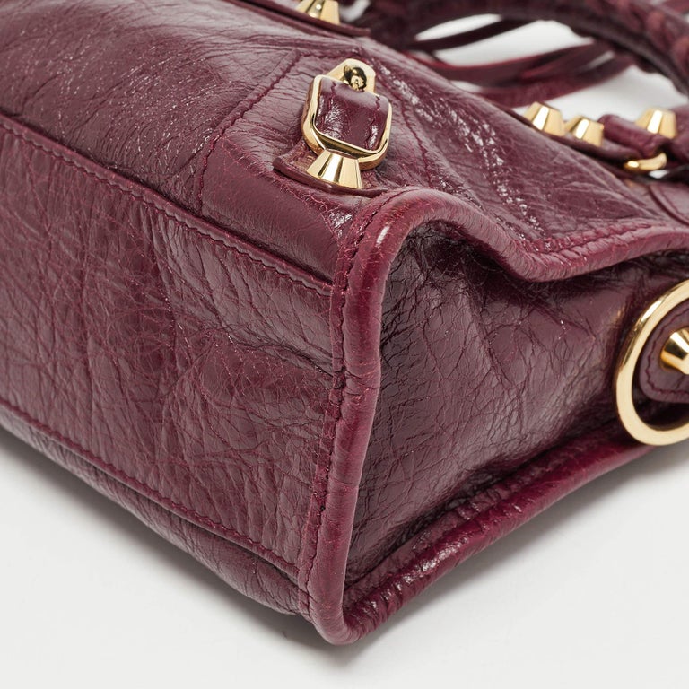 Balenciaga Violet Leather Mini GH Classic City Bag For Sale at 1stDibs