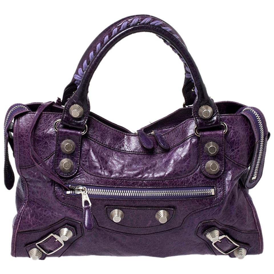 Balenciaga Violet Leather SH City Bag For Sale at 1stDibs | balenciaga ...