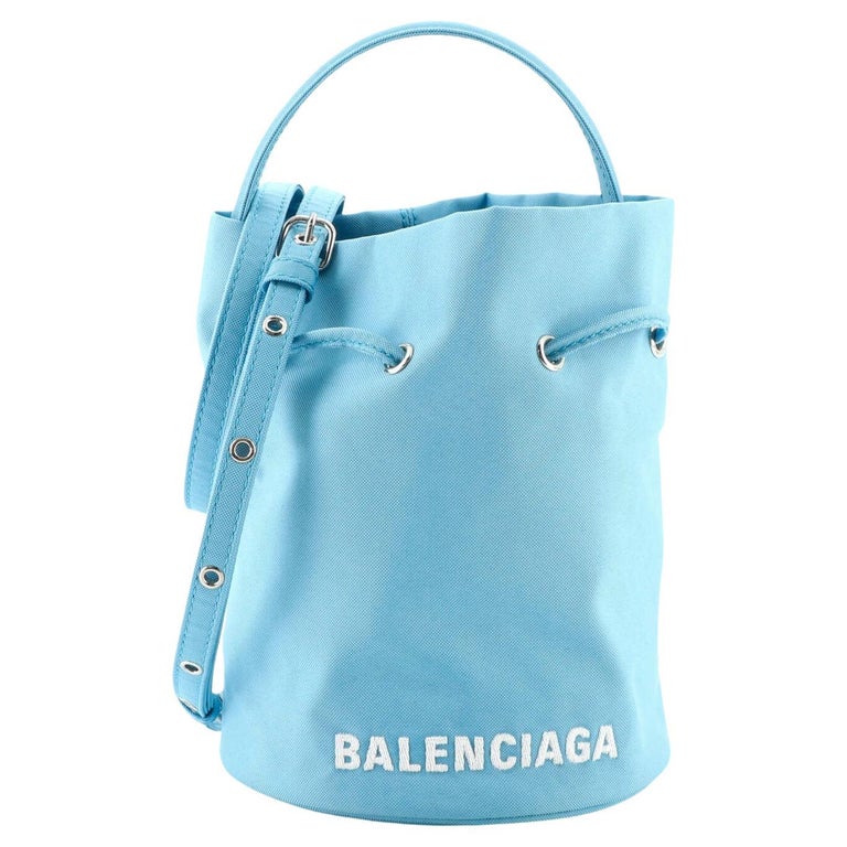 Balenciaga Wheel Drawstring Bucket Bag Nylon XS For Sale at 1stDibs