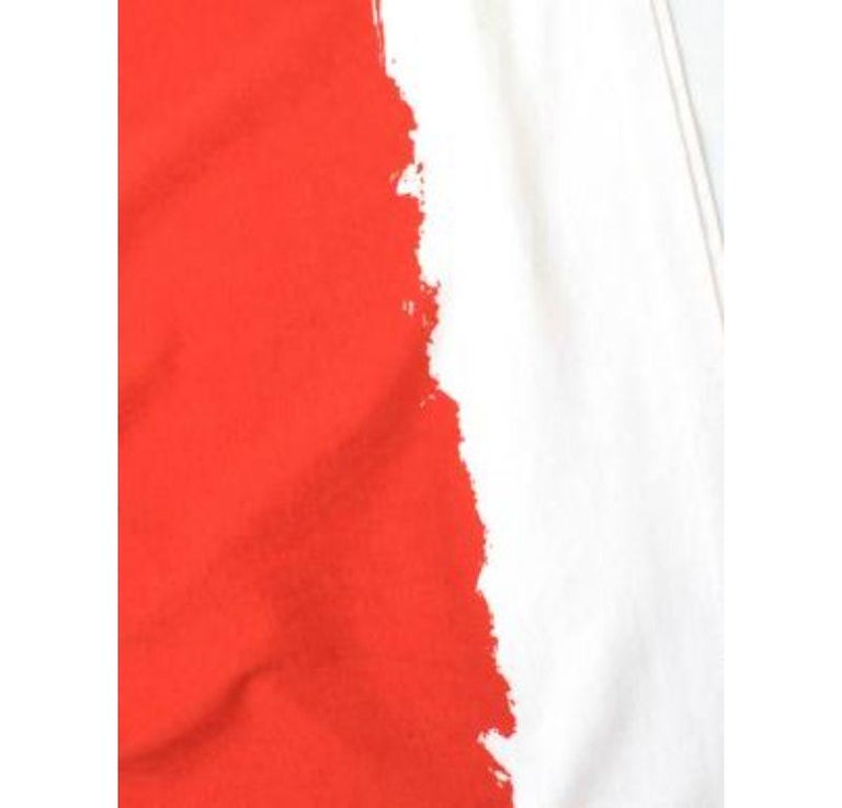 Balenciaga White and Red Painted T-shirt For Sale at 1stDibs