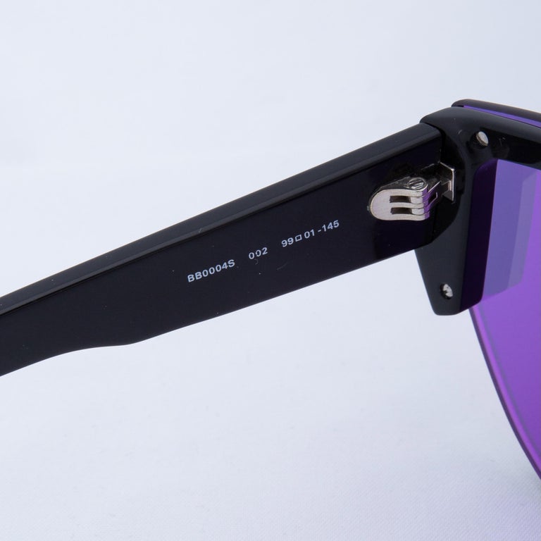 Balenciaga Wide Fit Purple Mirror Ski Goggle Sunglasses (BB 0004S 002 ...