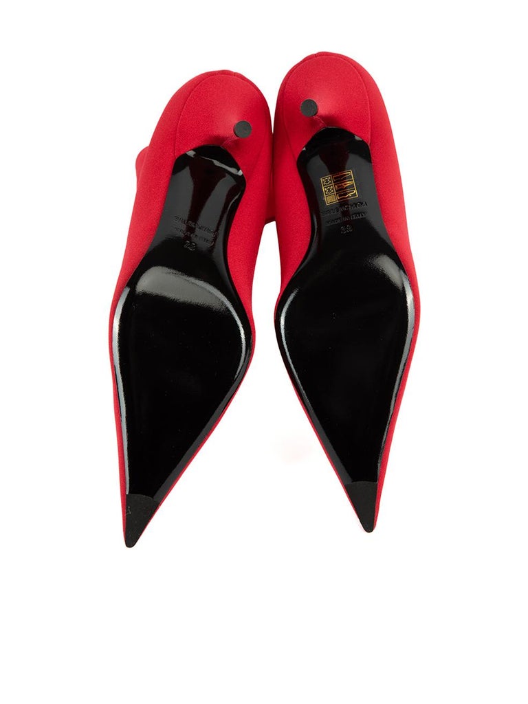 Balenciaga Women's Red Knife Pointed Toe Sock Boots For Sale at 1stDibs