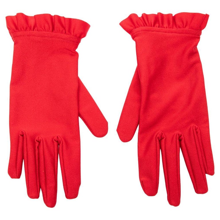 Balenciaga Women's Red Nylon Gloves For Sale at 1stDibs