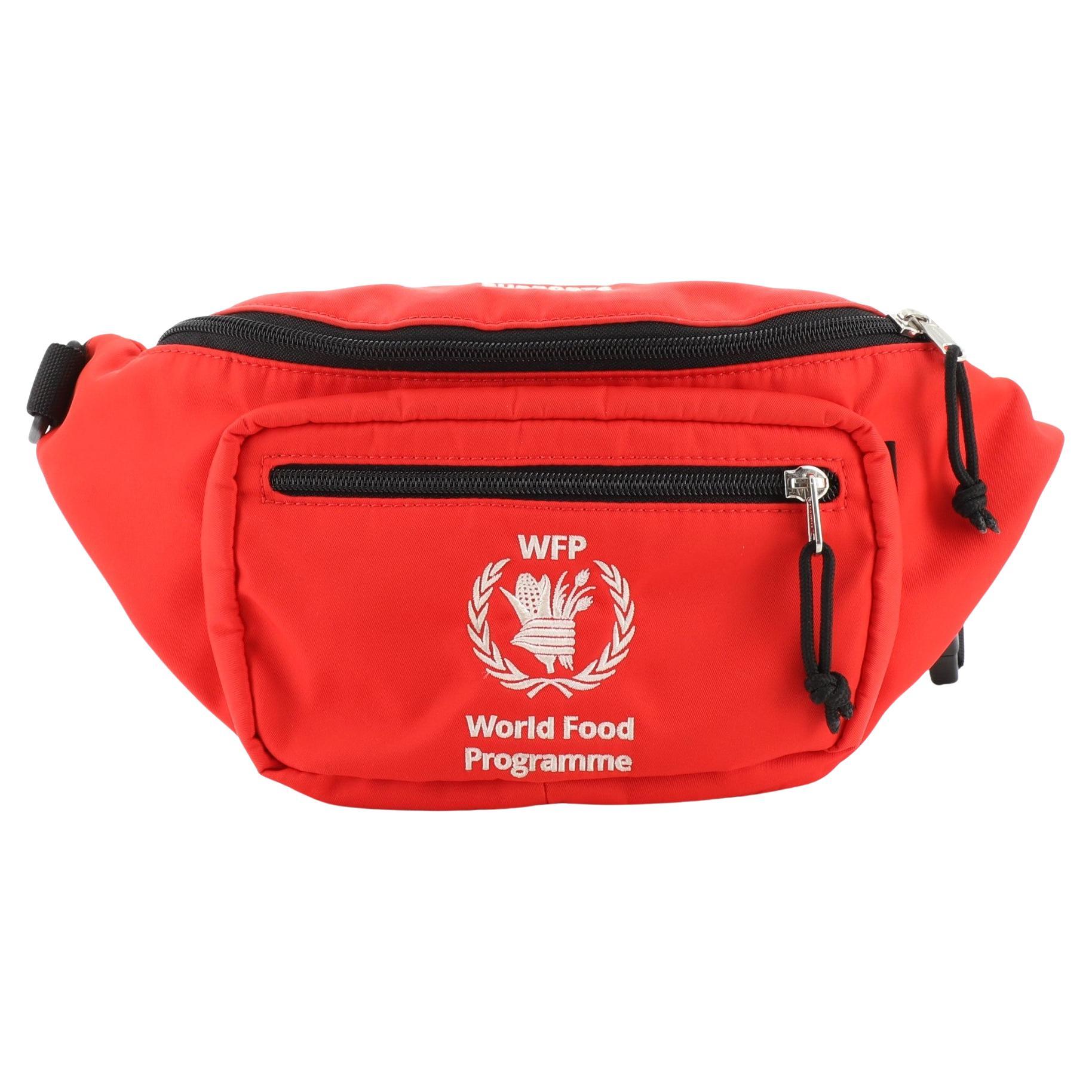 Balenciaga World Food Programme Waist Bag Embroidered Nylon at 1stDibs