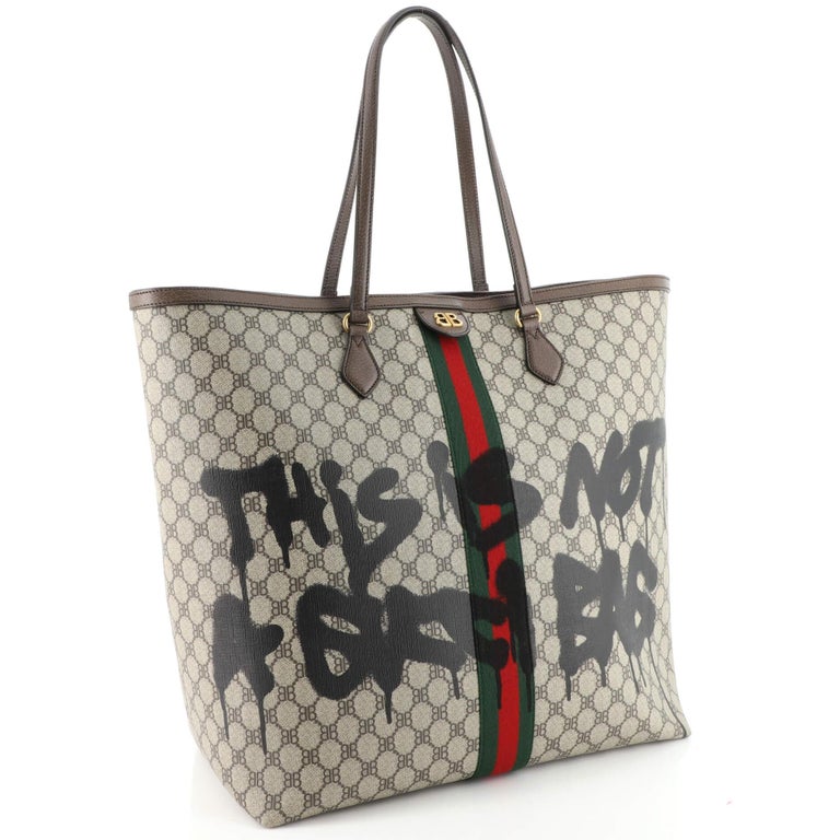 Balenciaga x Gucci The Hacker Project Tote Graffiti BB Coated Canvas ...