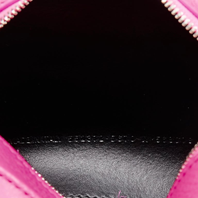 BALENCIAGA XS Everyday fuschia pink logo print crossbody camera bag For ...