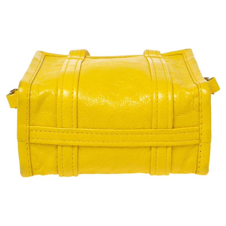 Balenciaga Yellow Leather XXS Bazaar Tote at 1stDibs