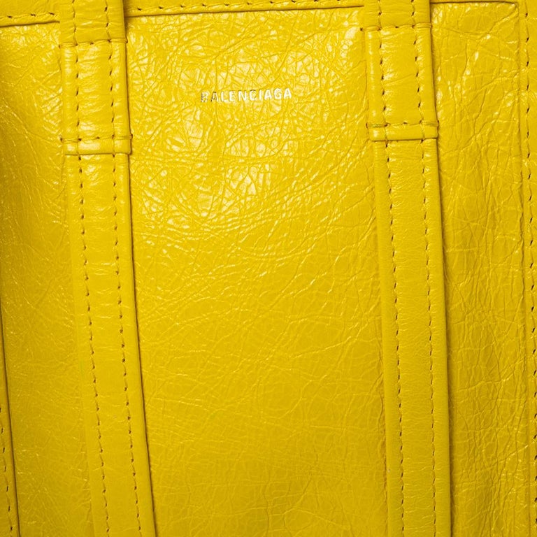 Balenciaga Yellow Leather XXS Bazaar Tote at 1stDibs
