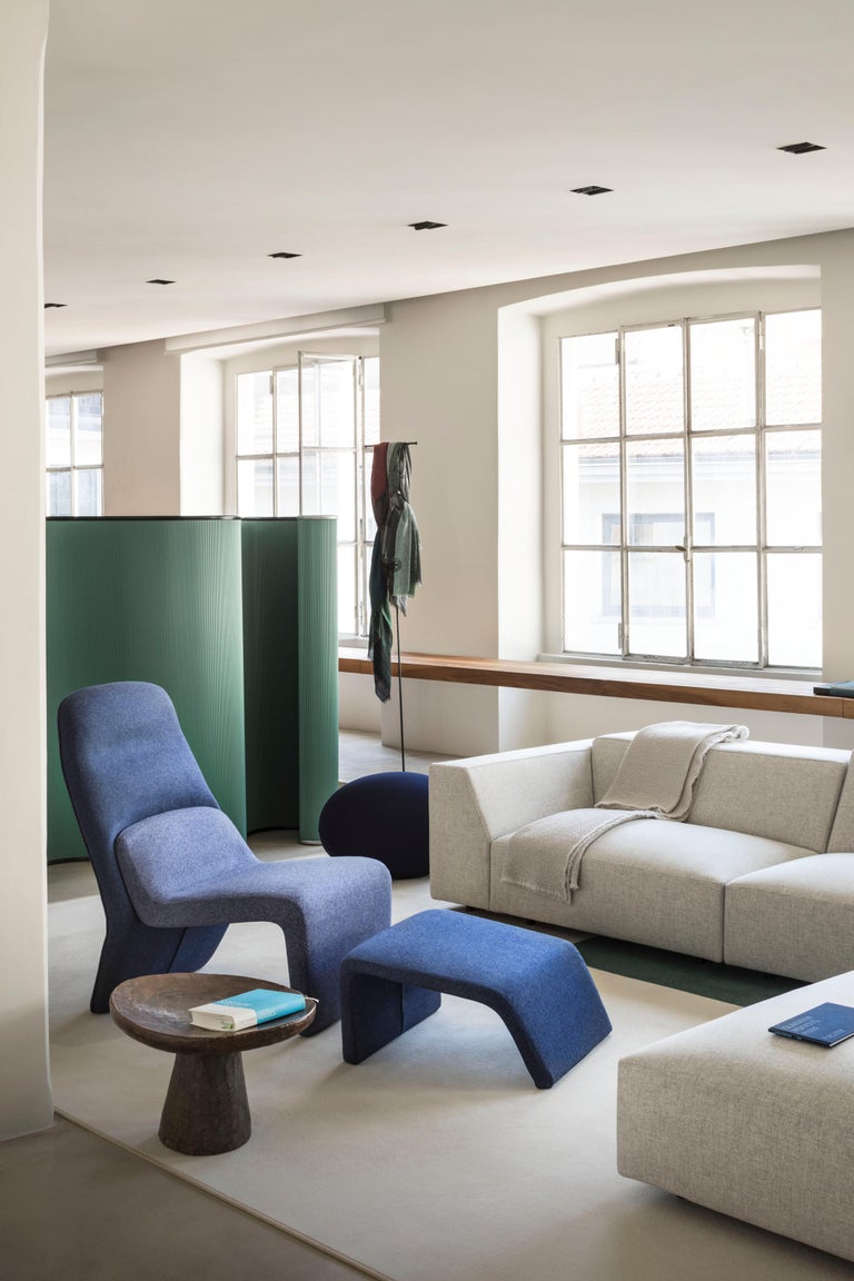 Baleri Italia Tape Chaise Lounge in Blue Fabric, Radice Orlandini ...