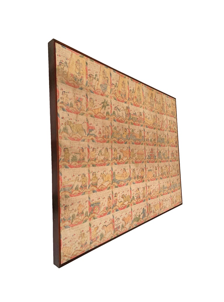 Bali Hindu Textile Framed 'Kamasan' Painting, Indonesia, Early 20th ...