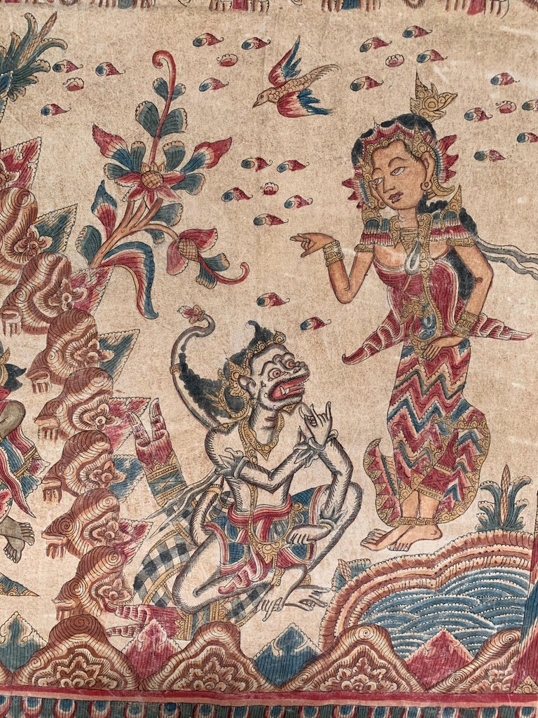Bali Hindu Textile 'Kamasan' Painting, Indonesia, Early 20th Century ...