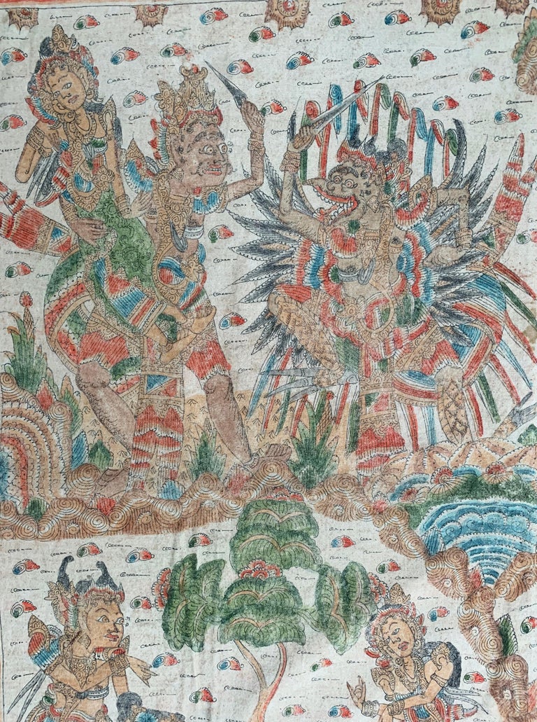 Bali Hindu Textile 'Kamasan' Painting, Indonesia, Early 20th Century ...