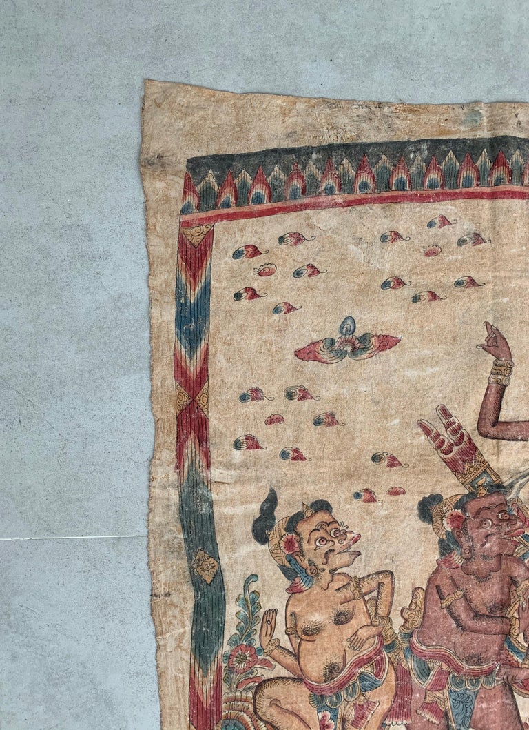 Bali Hindu Textile 'Kamasan' Painting, Indonesia, Early 20th Century ...