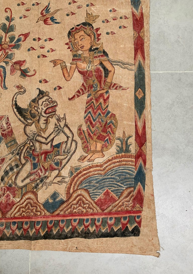 Bali Hindu Textile 'Kamasan' Painting, Indonesia, Early 20th Century ...