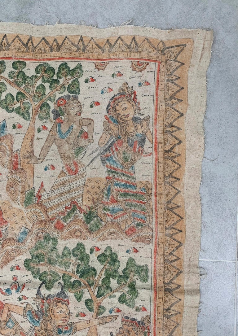 Bali Hindu Textile 'Kamasan' Painting, Indonesia, Early 20th Century ...
