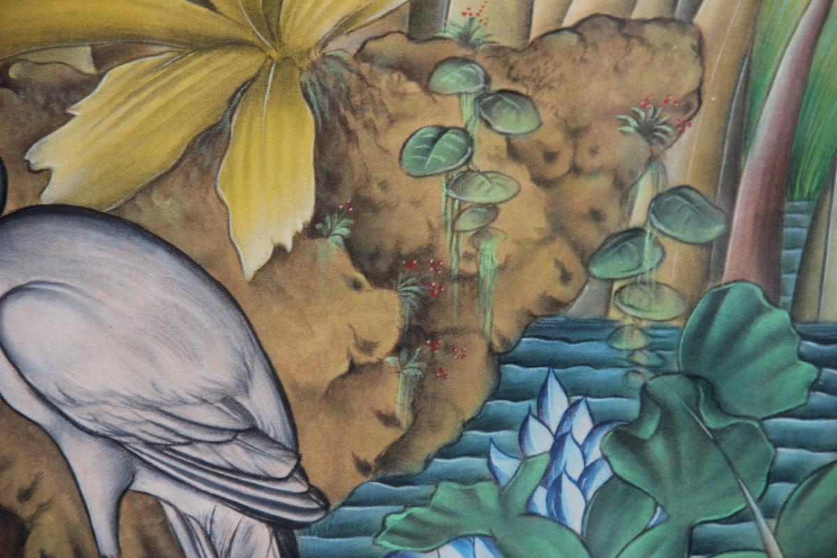 Bali Oil on Fabric Painted with Calla Lily Flowers Water Lilies Very ...