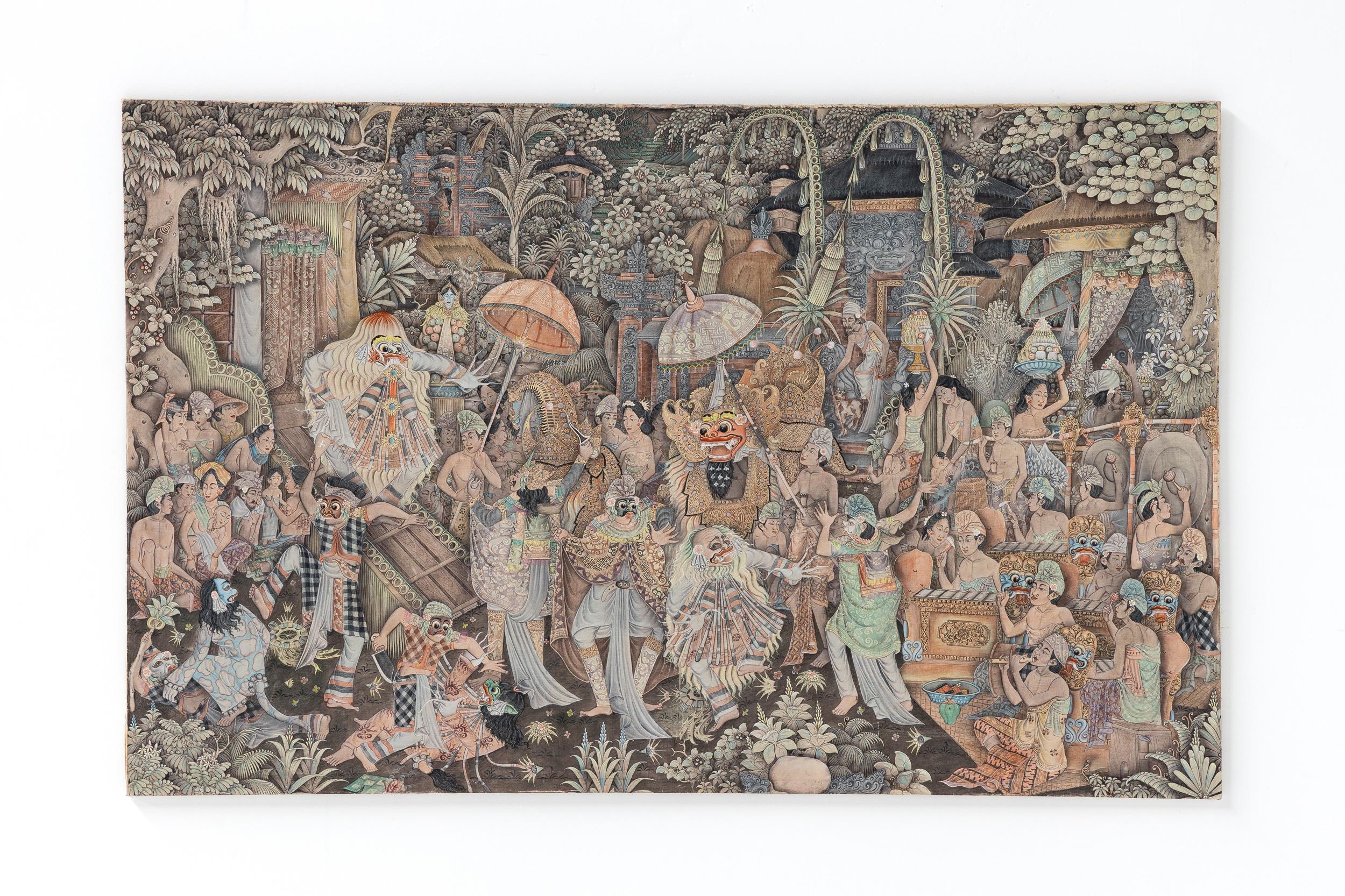 Balinese Painting, Artwork, Folk Art, 1980s For Sale at 1stDibs