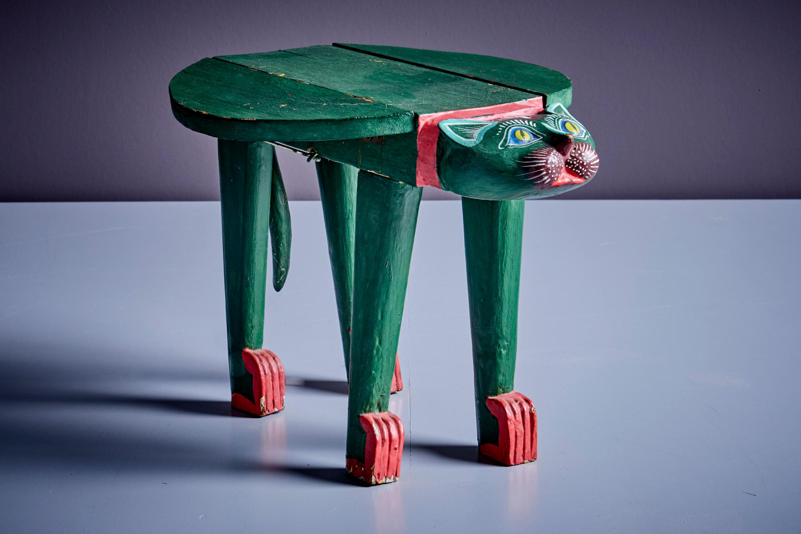 Balinese side table in form of a cat For Sale at 1stDibs