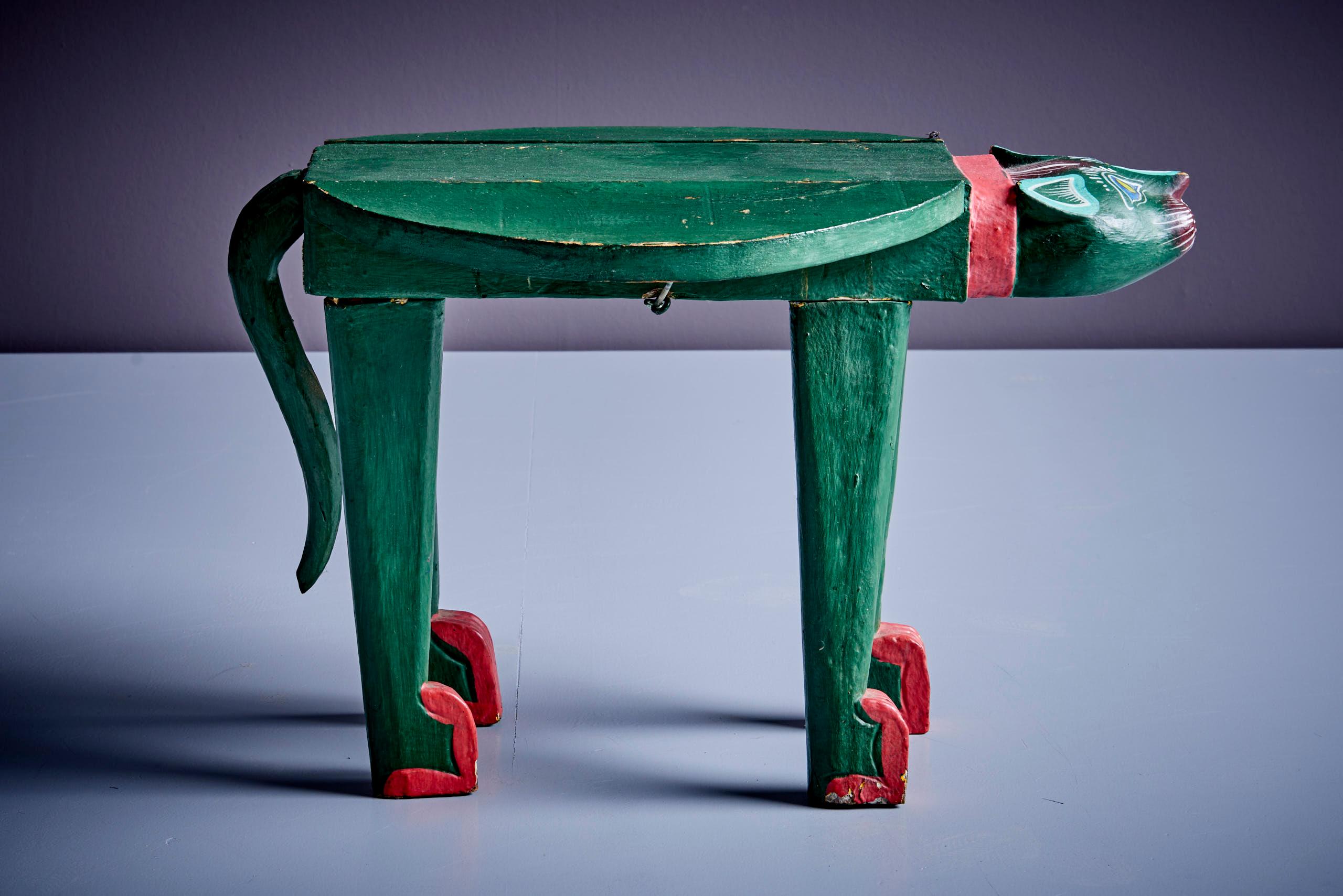 Balinese side table in form of a cat For Sale at 1stDibs