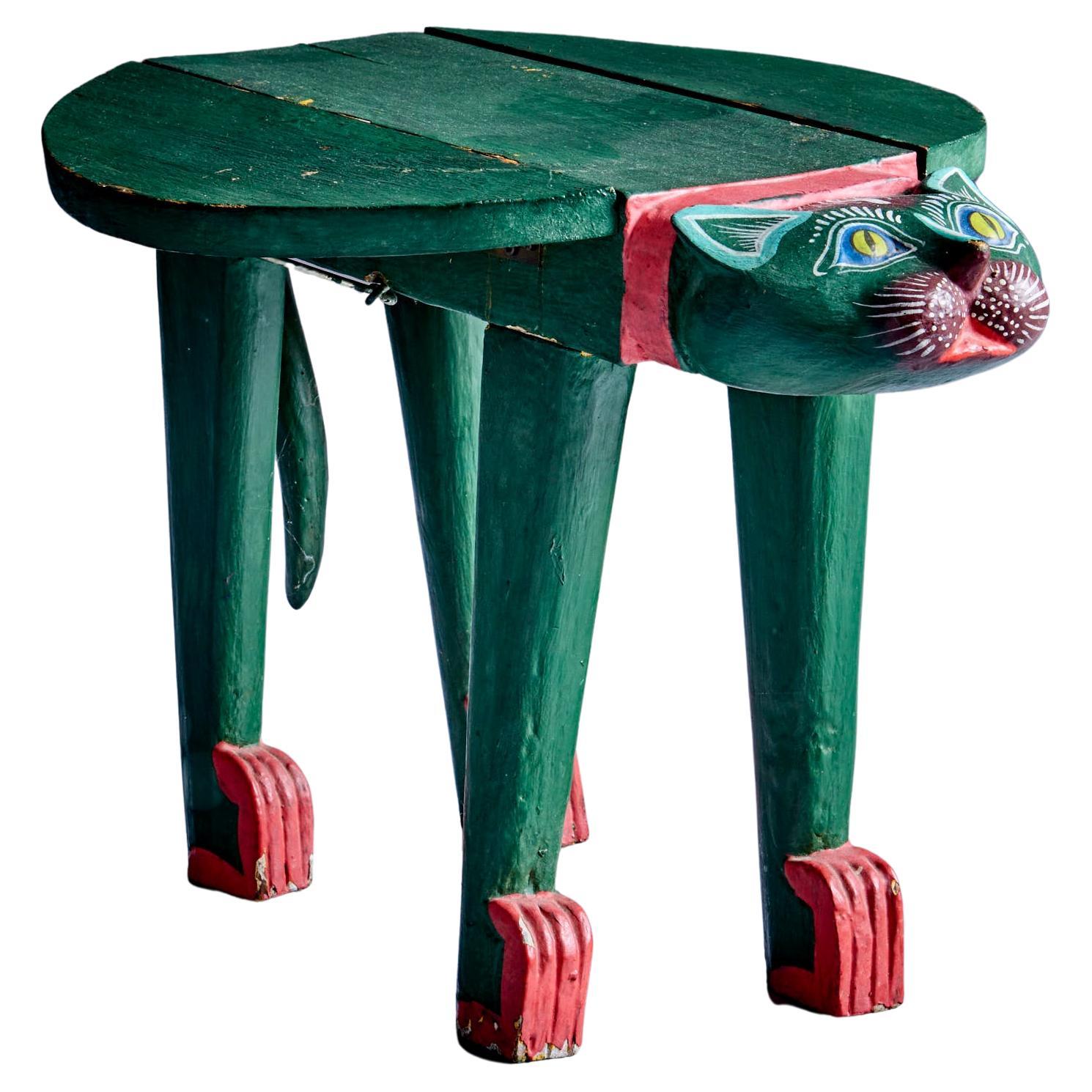Balinese side table in form of a cat For Sale at 1stDibs