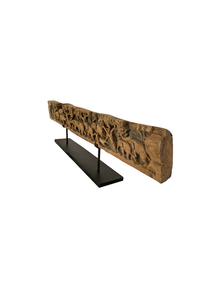 Balinese Temple Panel Elephant Carving Mounted on Metal Stand C. 1920 ...