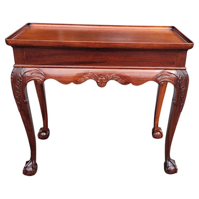 Ball and Claw Chippendale Mahogany Server Console with Gallery and Pull ...