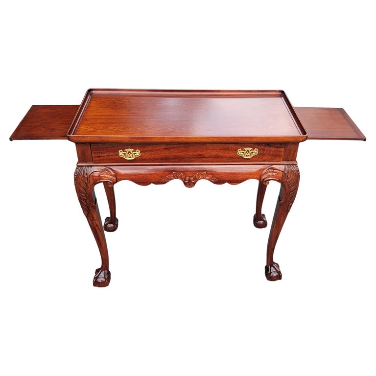 Ball and Claw Chippendale Mahogany Server Console with Gallery and Pull ...
