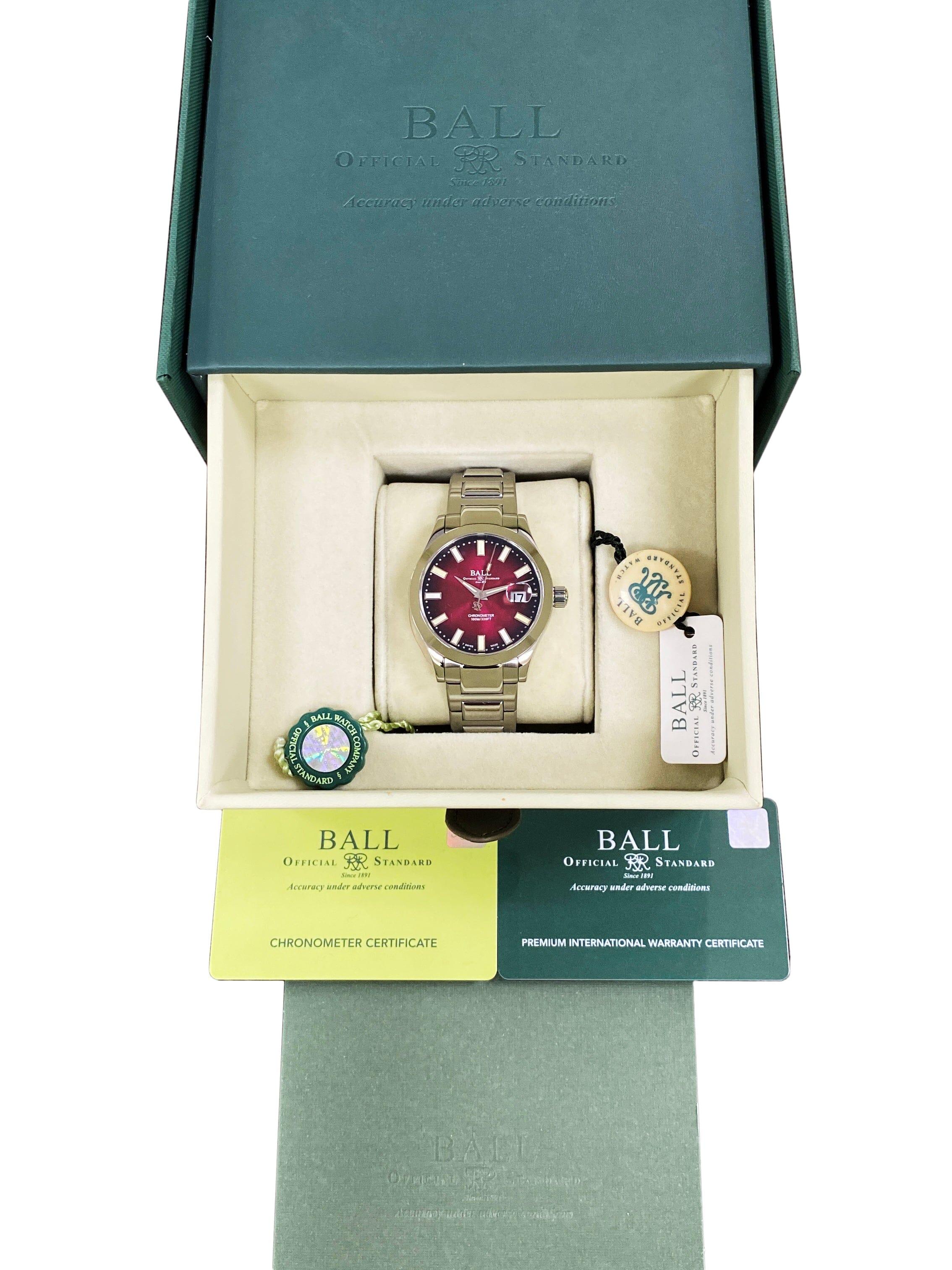 BALL Engineer III Marvelight Chronometer Burgundy Dial Rainbow Watch ...