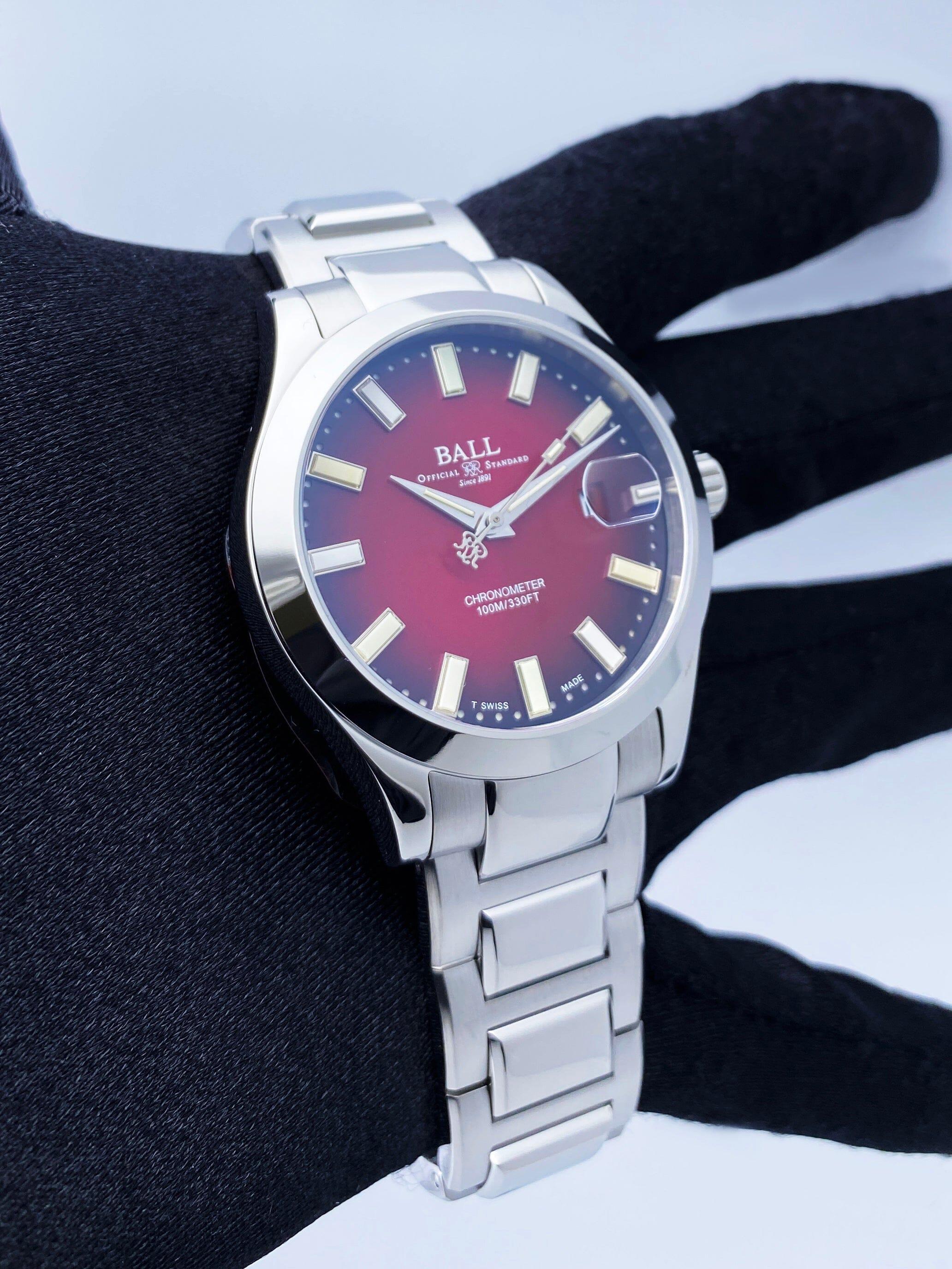 BALL Engineer III Marvelight Chronometer Burgundy Dial Rainbow Watch ...